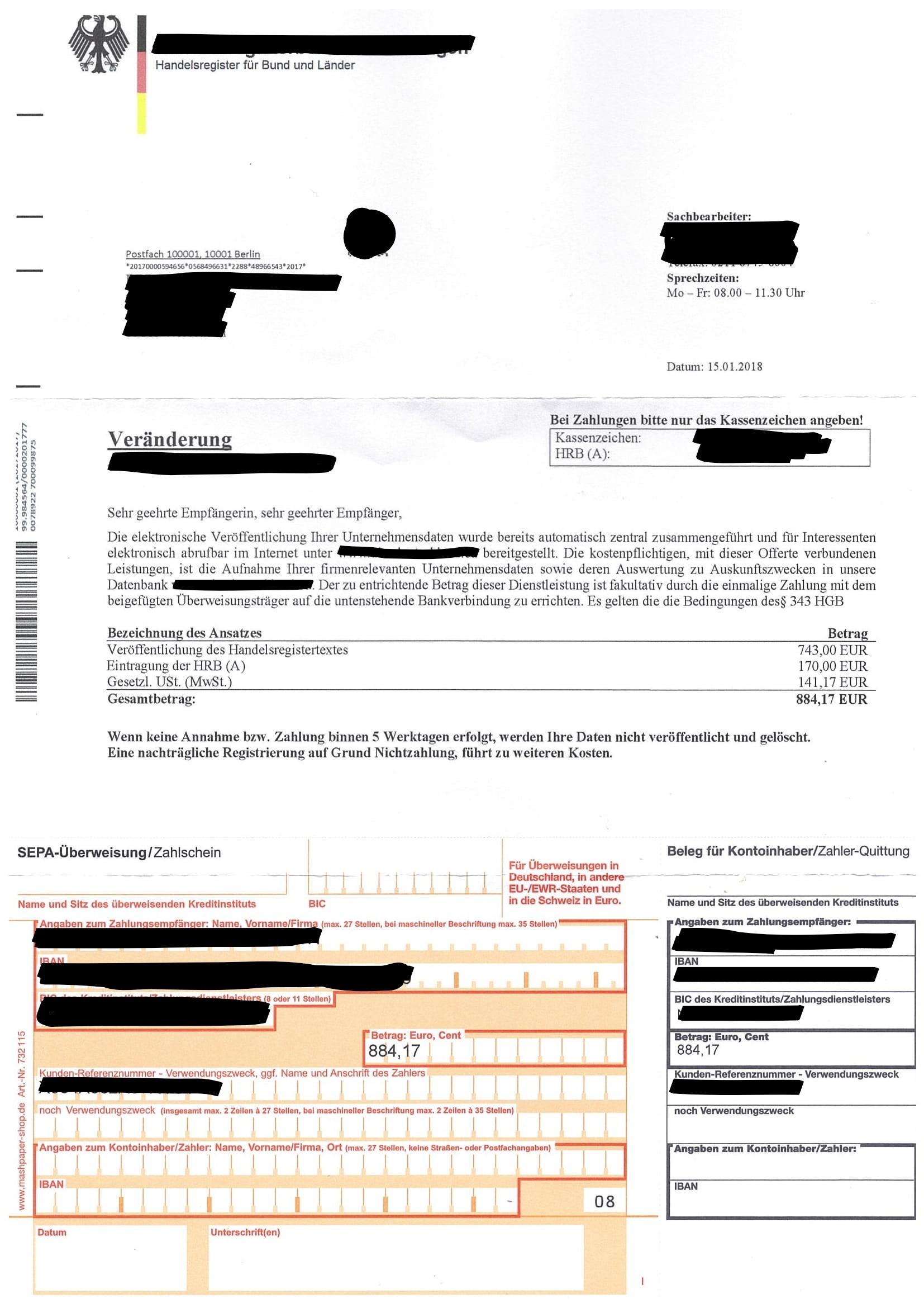 Commercial register in Germany: Beware of fake invoices